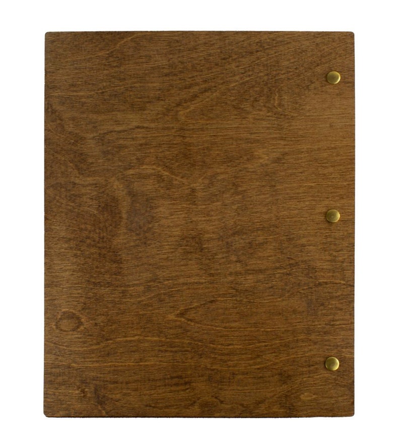Customizable Full-grain Leather & Wood Booklet Menu: Made in USA - Etsy