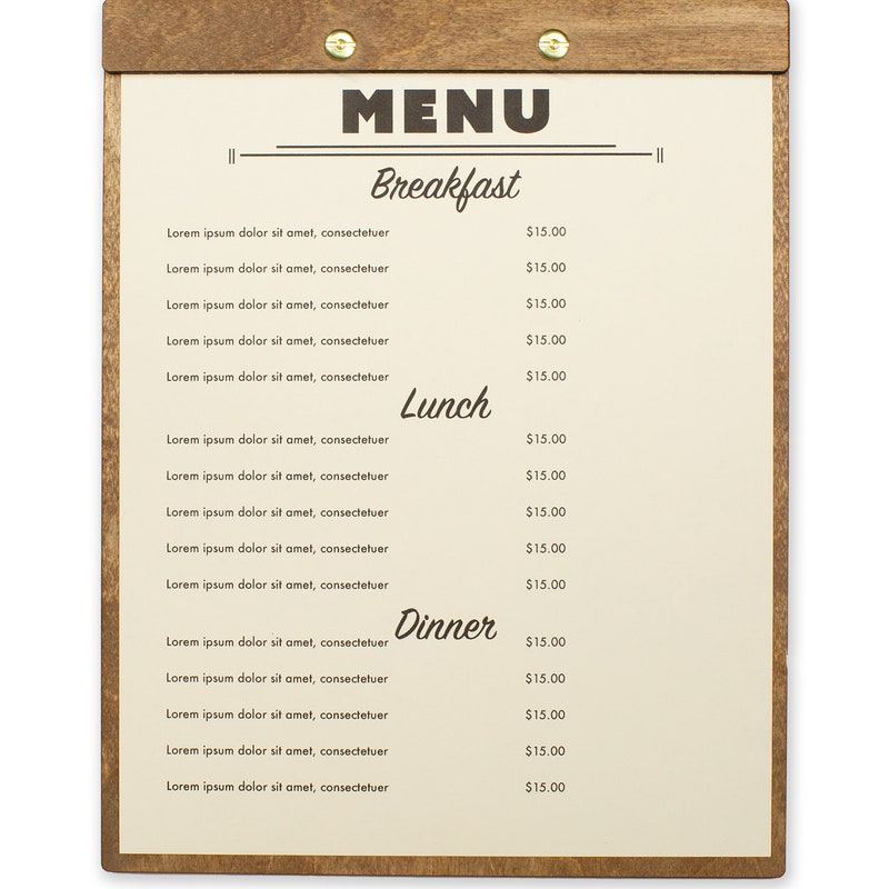 Engraved Menu - Etsy
