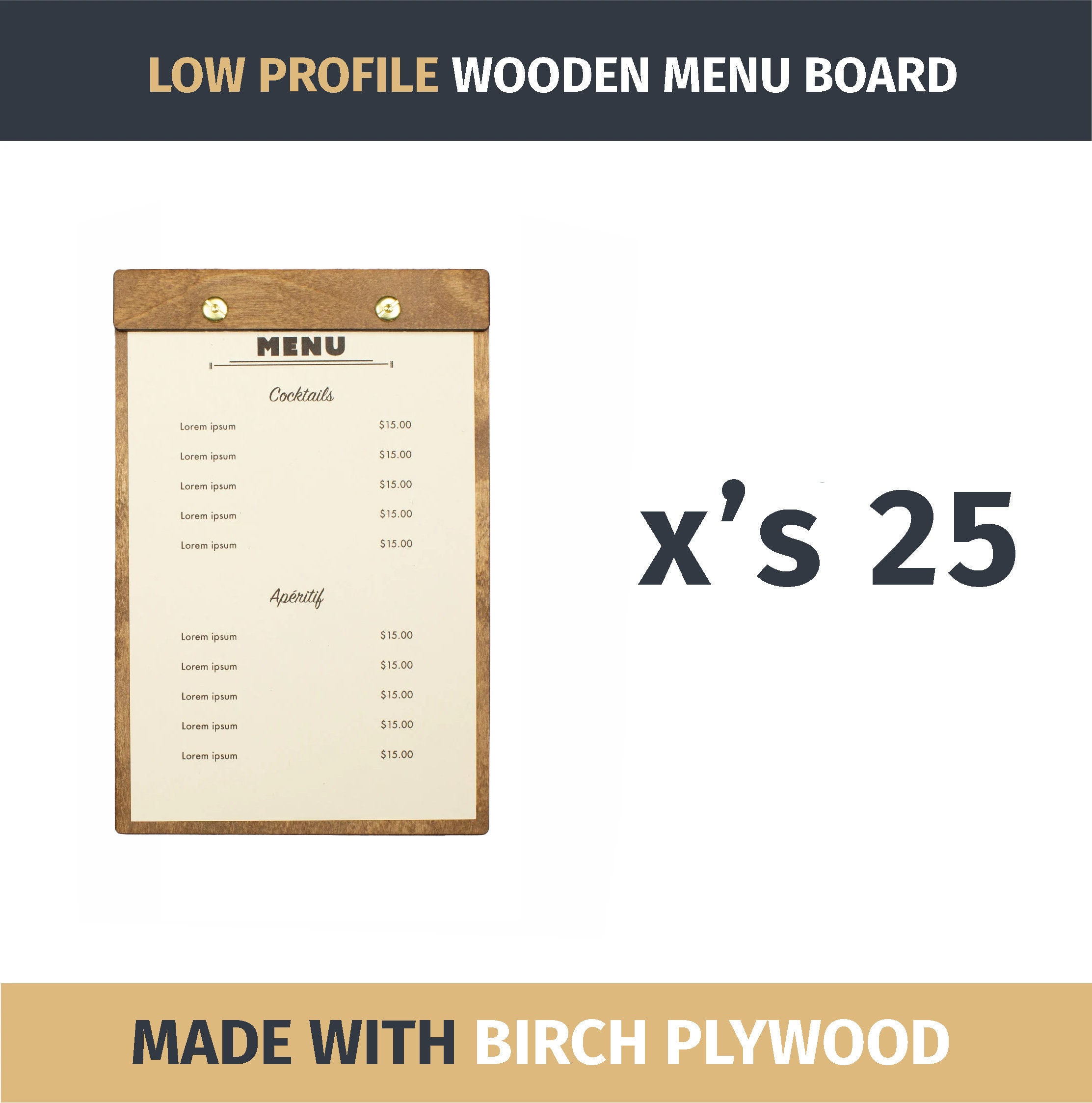 Customizable Birch Wood Menu Board: Restaurant Cafe Bar (5.5 X 8.5) - Etsy
