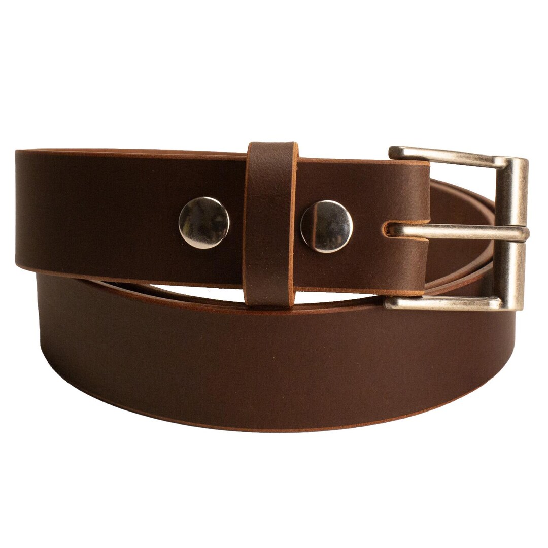 Veg Tanned Water Buffalo Chocolate Leather Belt With Nickel Hardware - Etsy