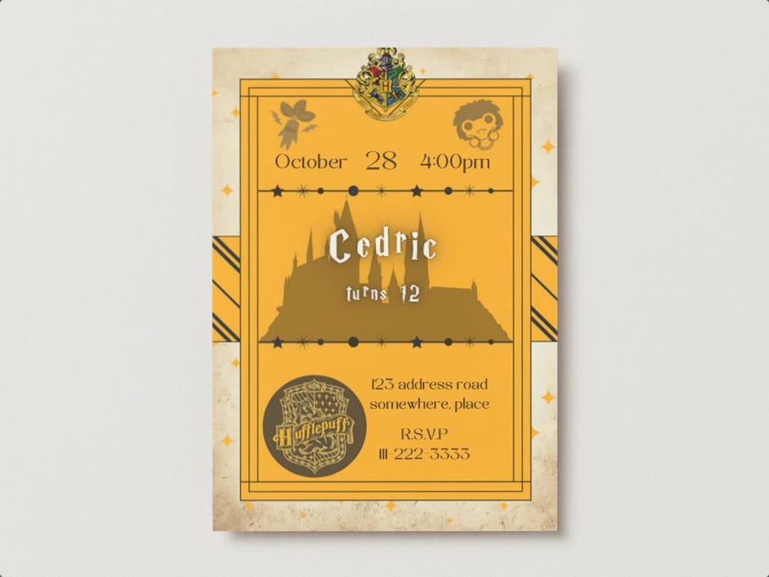 Hufflepuff Birthday Invitation | Wizard Party Invite | Instant Download ...
