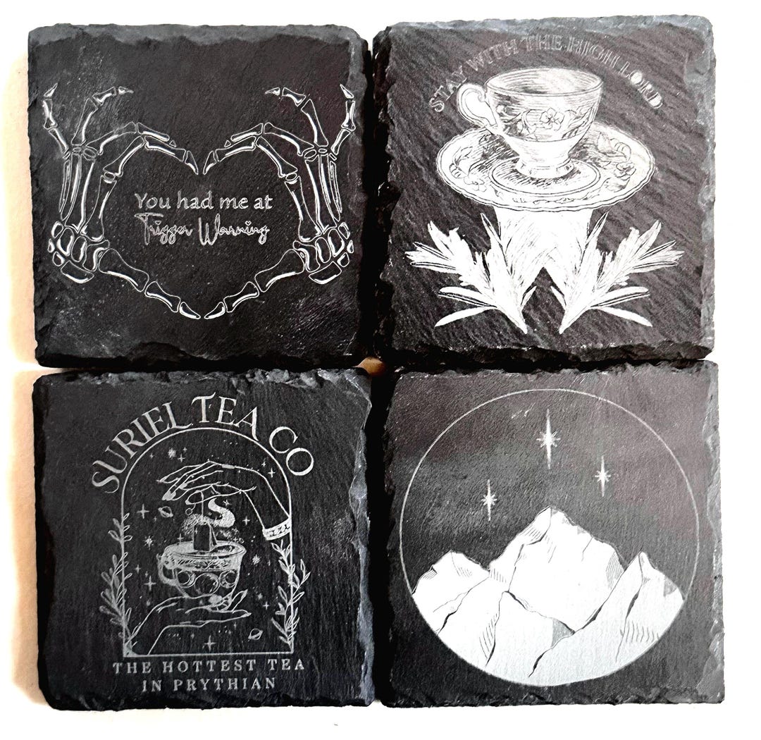 ACOTAR Engraved Slate Coaster Set: Book Lover Gift - Etsy