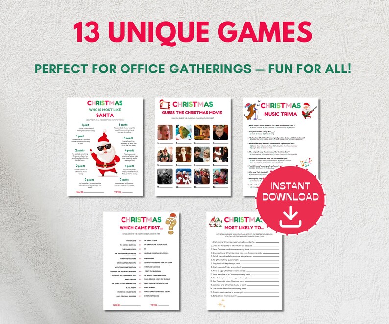 Christmas Office Party Games Bundle | Team Building Activities (instant ...
