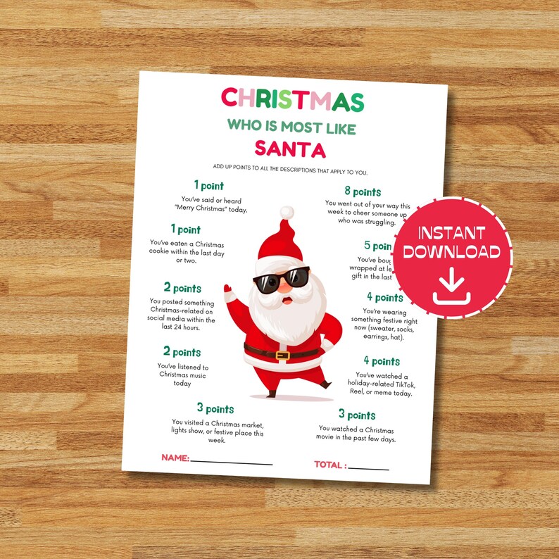Who is Most Like Santa | Christmas Party Game | Holiday Activity ...
