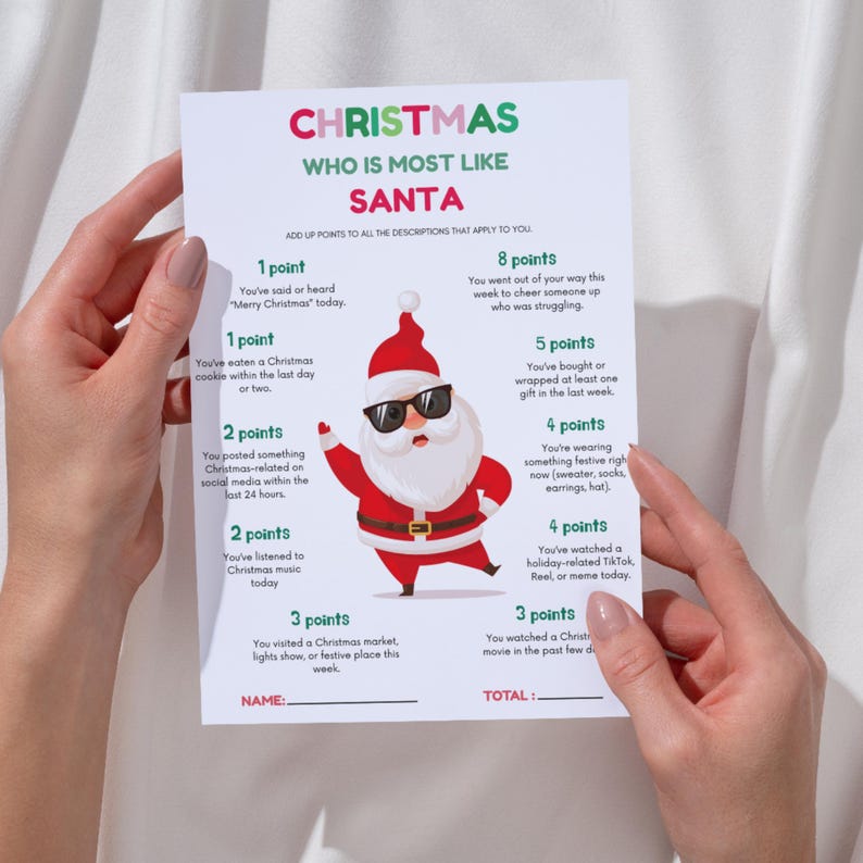 Who is Most Like Santa | Christmas Party Game | Holiday Activity ...