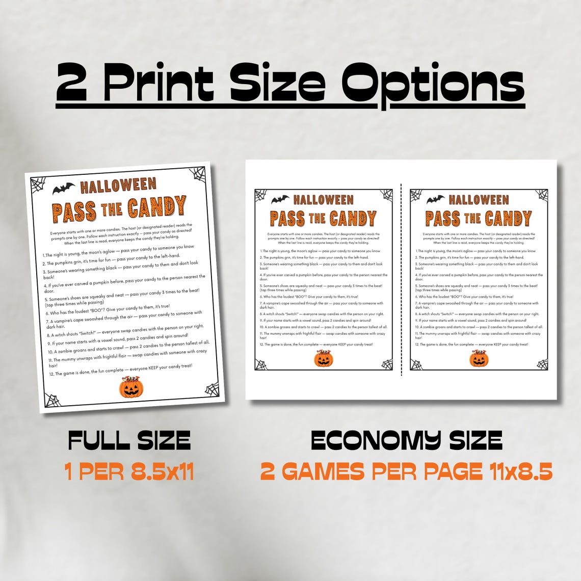 Halloween Pass the Candy Game: Printable Party Activity (instant ...