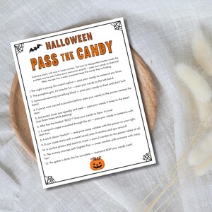 Halloween Pass the Candy Game: Printable Party Activity (instant ...
