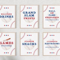 Baseball Ballpark Snacks Stand Birthday Table Sign 8x10 Printable ...