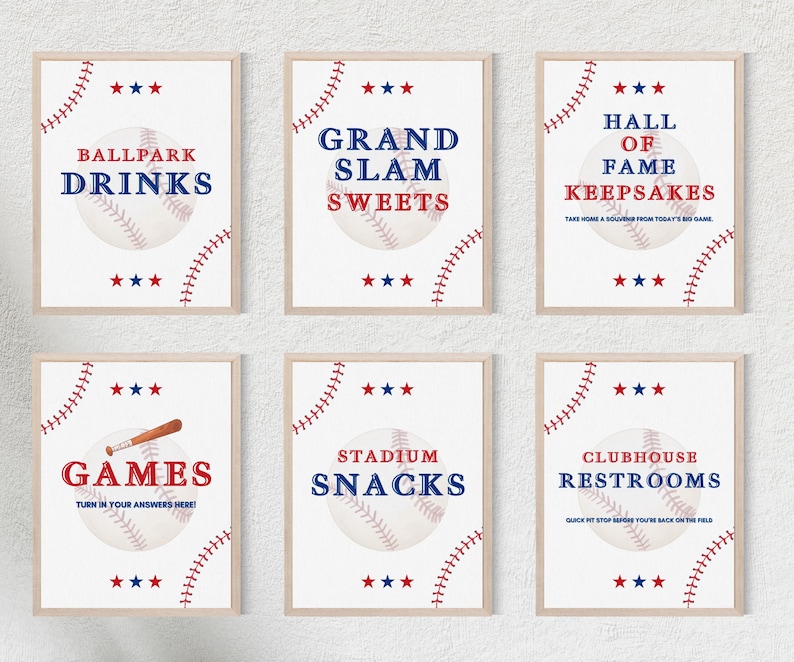 Editable Baseball Party Signs: Printable Birthday Decorations (digital ...
