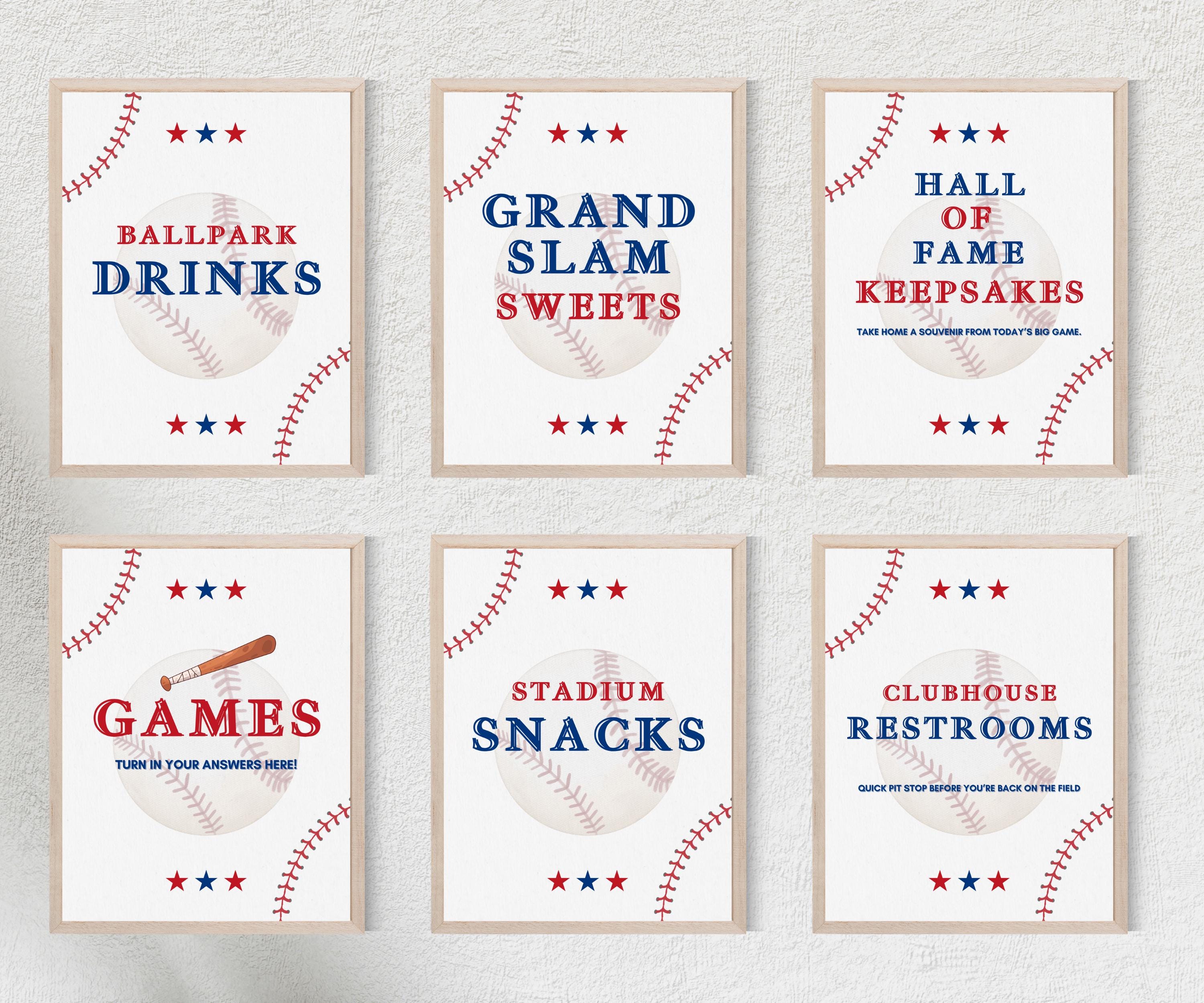 Editable Baseball Party Signs: Printable Birthday Decorations (digital ...