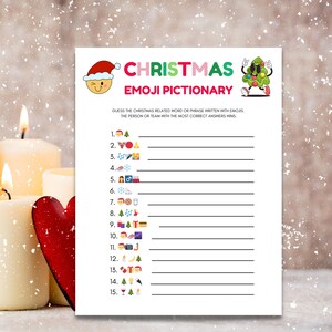 Christmas Emoji Pictionary Game | Printable Holiday Party Activity (PDF ...