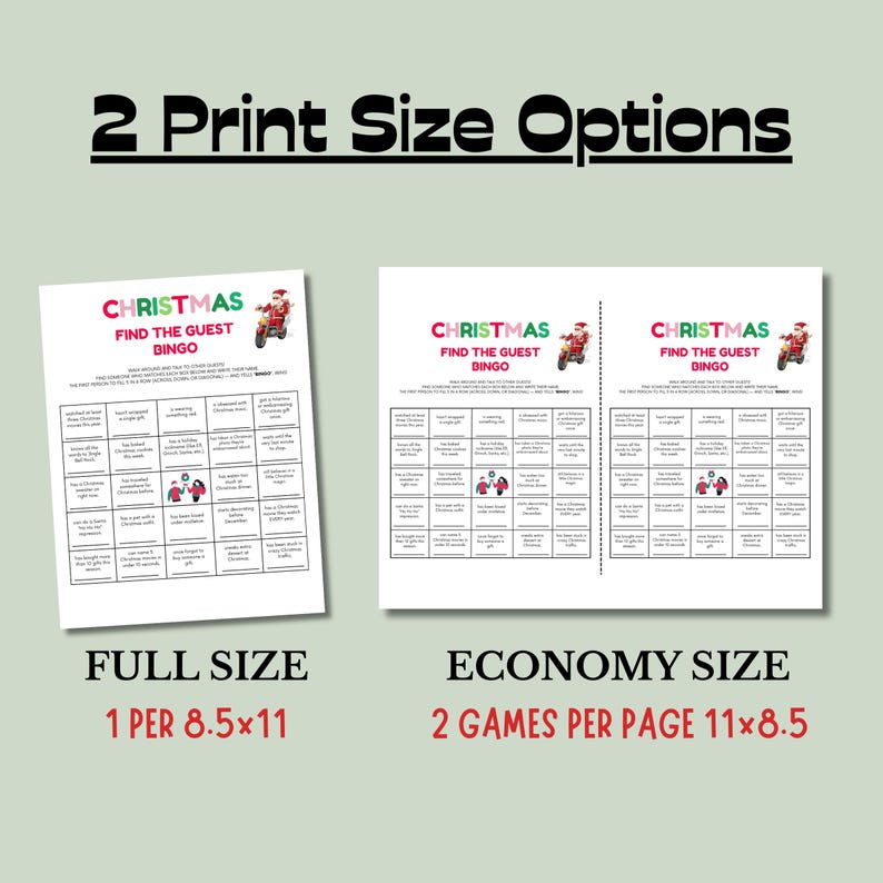 Find the Guest Bingo Christmas Icebreaker Game | Holiday Party ...