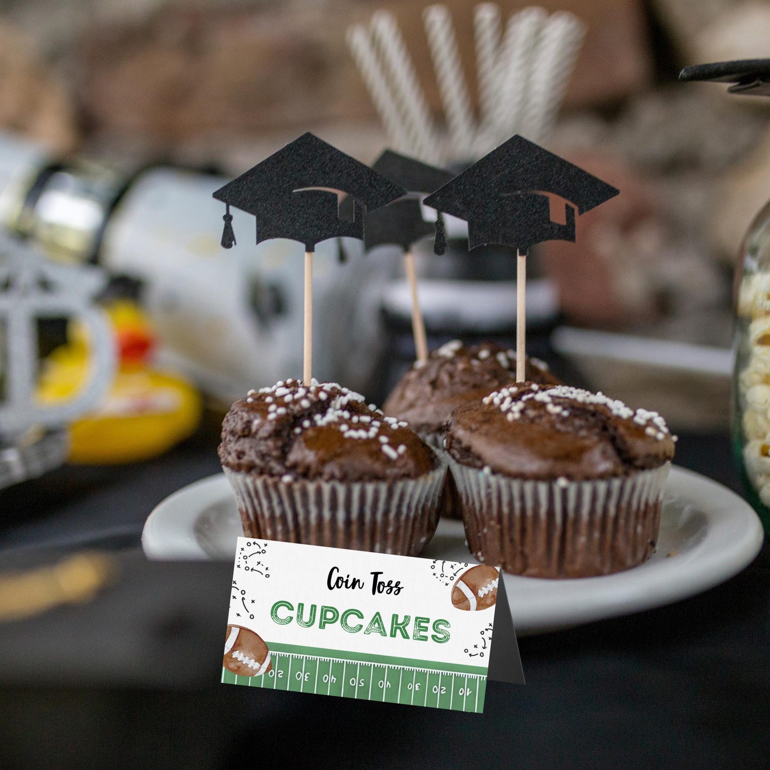 Football Party Food Labels: Editable Table Tents, Canva (digital ...