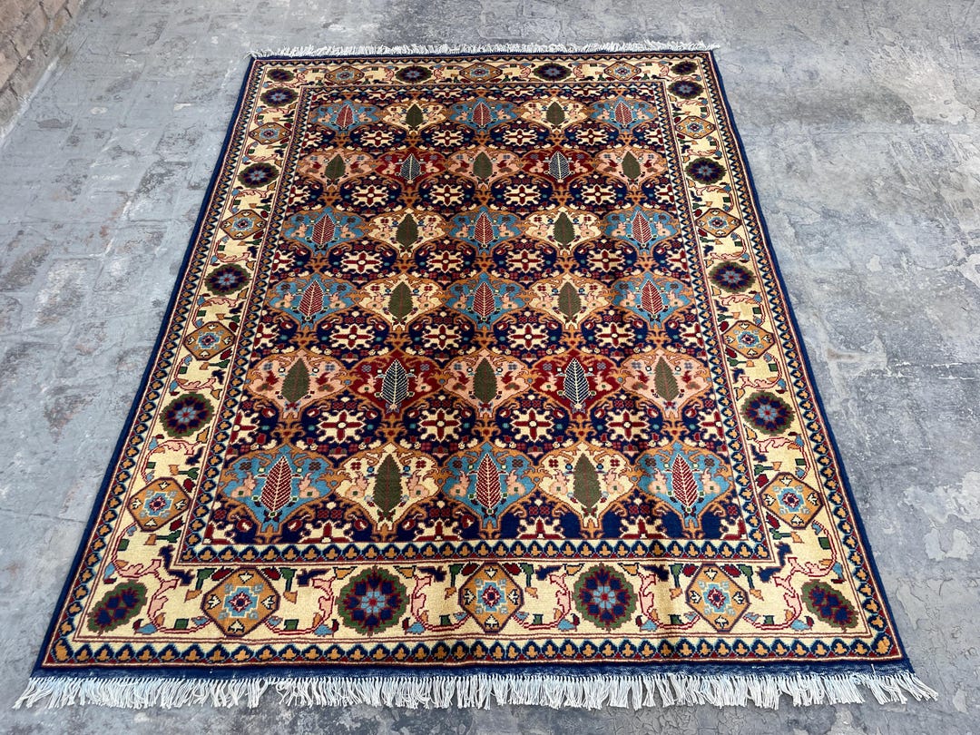 6.8X5.2 Feet AFGHAN CHINAR GUL Rug Multi Color Afghan Handmade Carpet ...