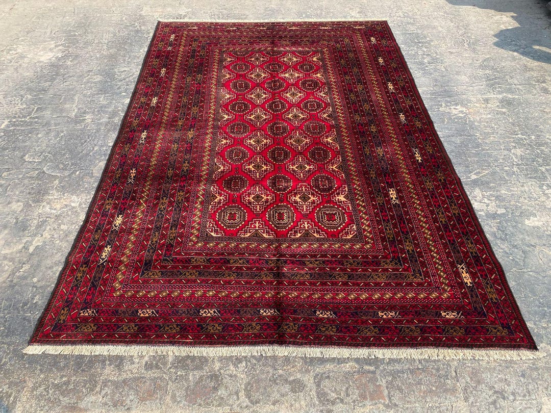 Baloch 9x6 Feet Afghan Oriental Wool Unique Rug Turkmen Handmade ...