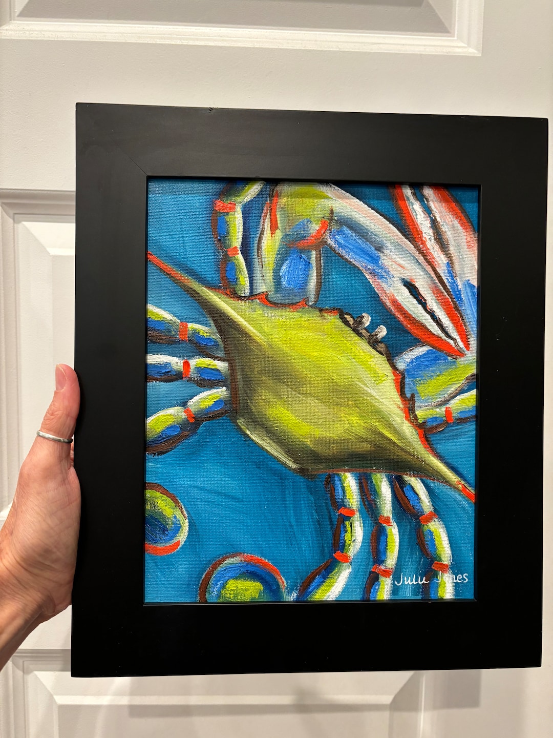 Original Framed 8” X 10” Blue Crab Oil Painting on Canvas - 10” X 12 ...