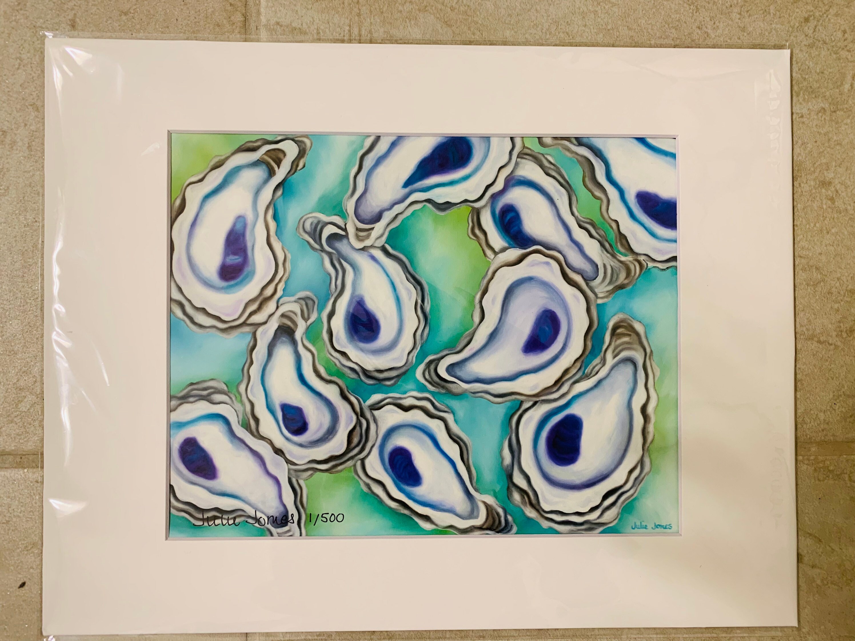 Multiple Oysters Print Limited Edition Signed Numbered Matted PRINT of ...