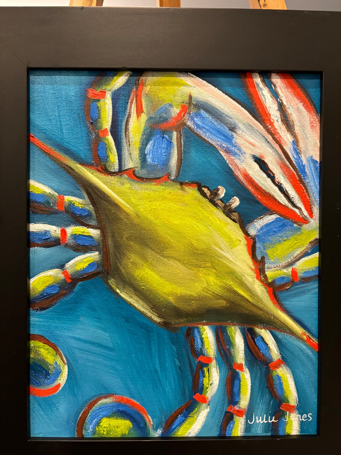 Original Framed 8 X 10 Blue Crab Oil Painting on Canvas 10 X 12with ...