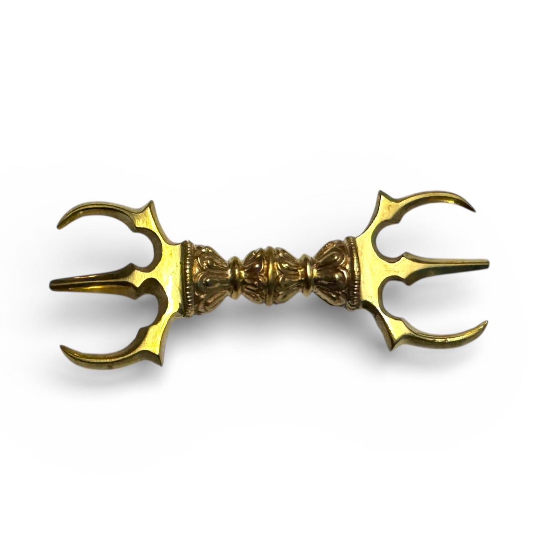 Tibetan Buddhist Solid Brass Trident Vajra, Tantric Buddhism ...