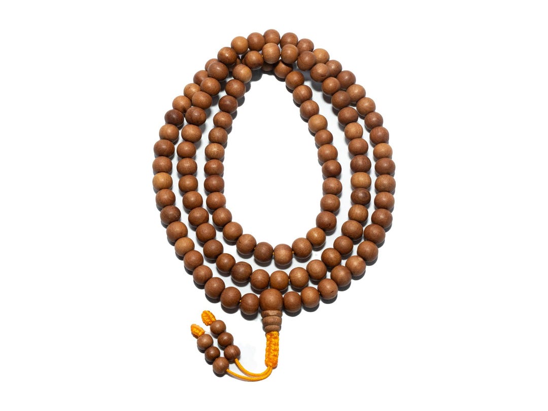 Hand Made Natural Sandal Wood Mala, Tibetan Buddhist Prayer Mala ...