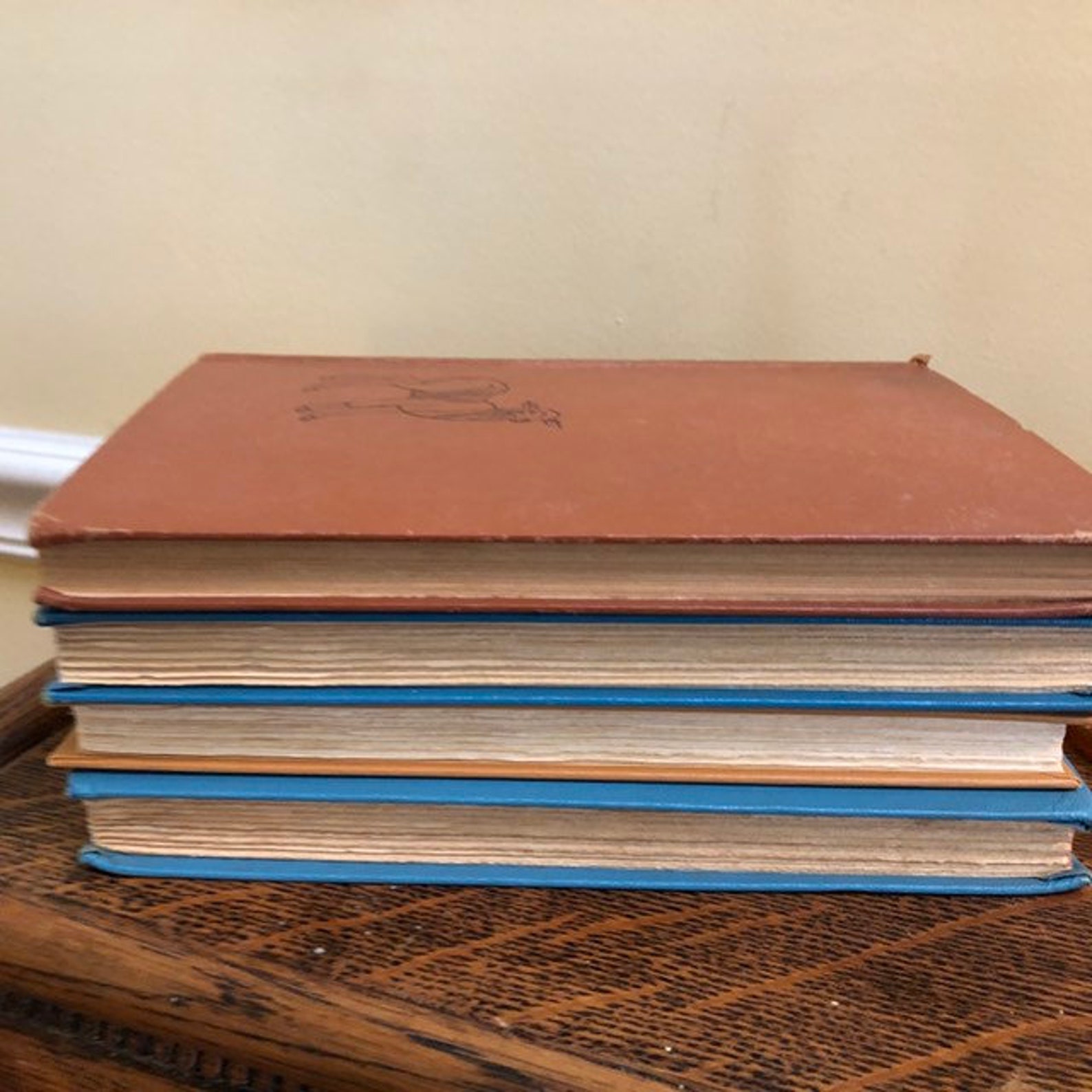 Vintage Book Set Blues and Tans Color Coordinated Books - Etsy