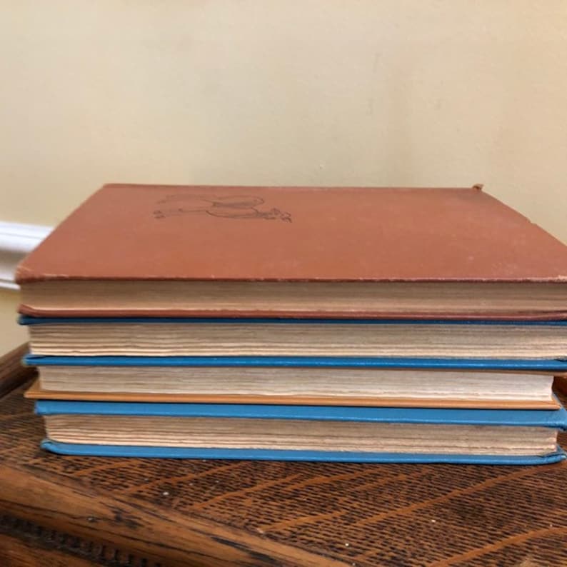 Vintage Book Set Blues and Tans Color Coordinated Books - Etsy