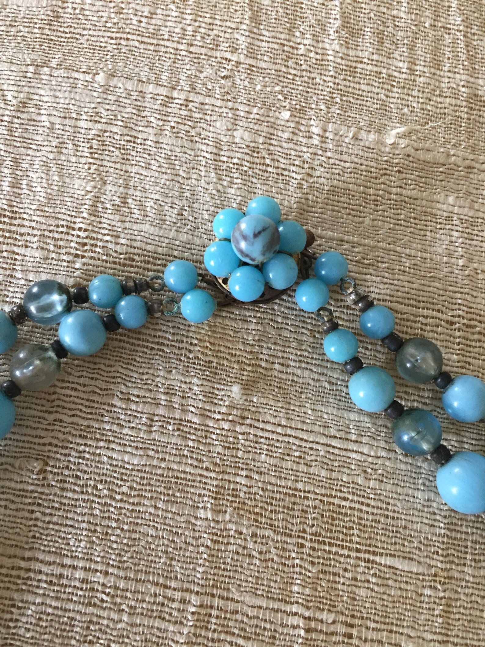 Made in Germany Turquoise and Brown Beaded Necklace Mid - Etsy