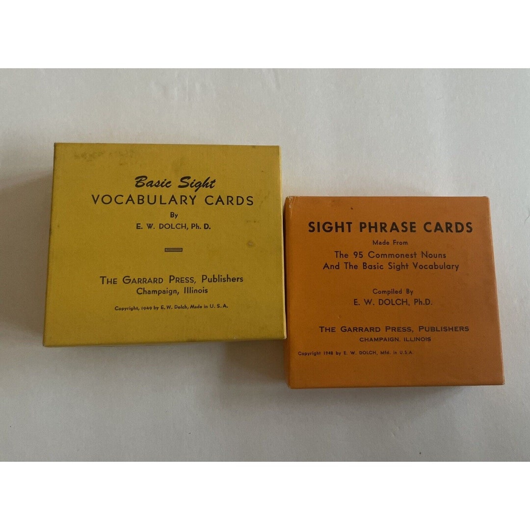 2 Sets Dolch Sight Word and Sight Phrase Boxed Flashcards 1949 With ...