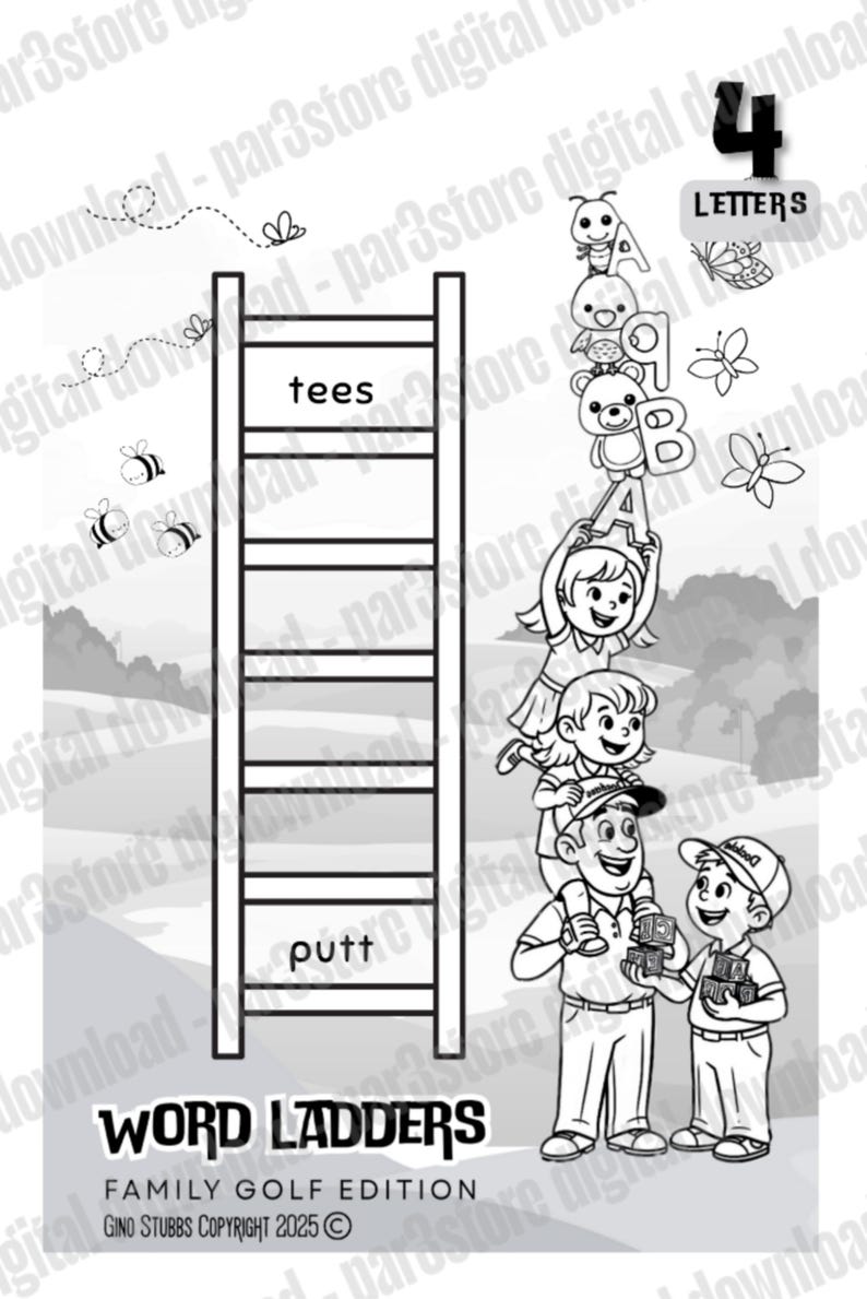 Word Ladders - Family Golf Edition - 90 Golf Themed Word Ladder Puzzles ...