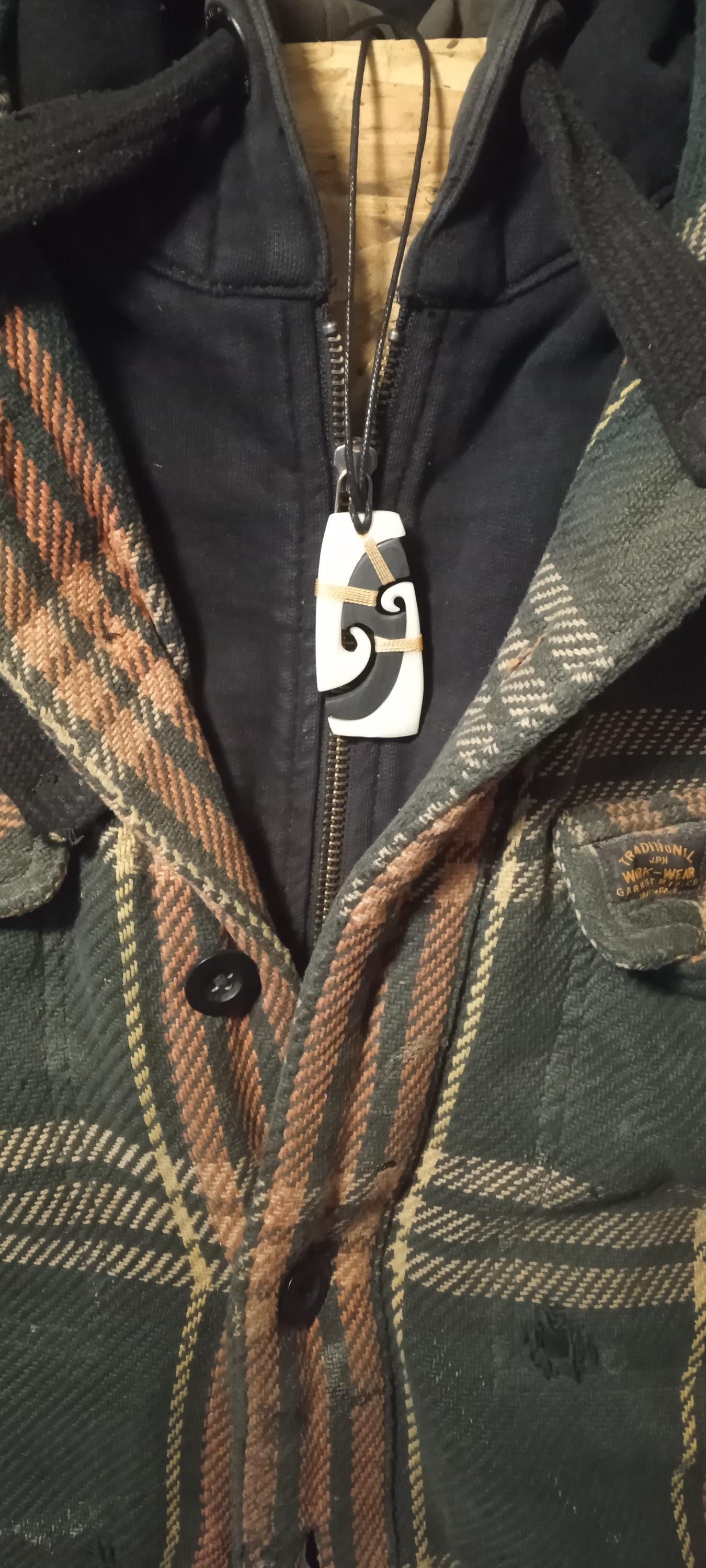 Handcrafted Bone & Slate Pendant – Inspired by Viking, Māori, and ...