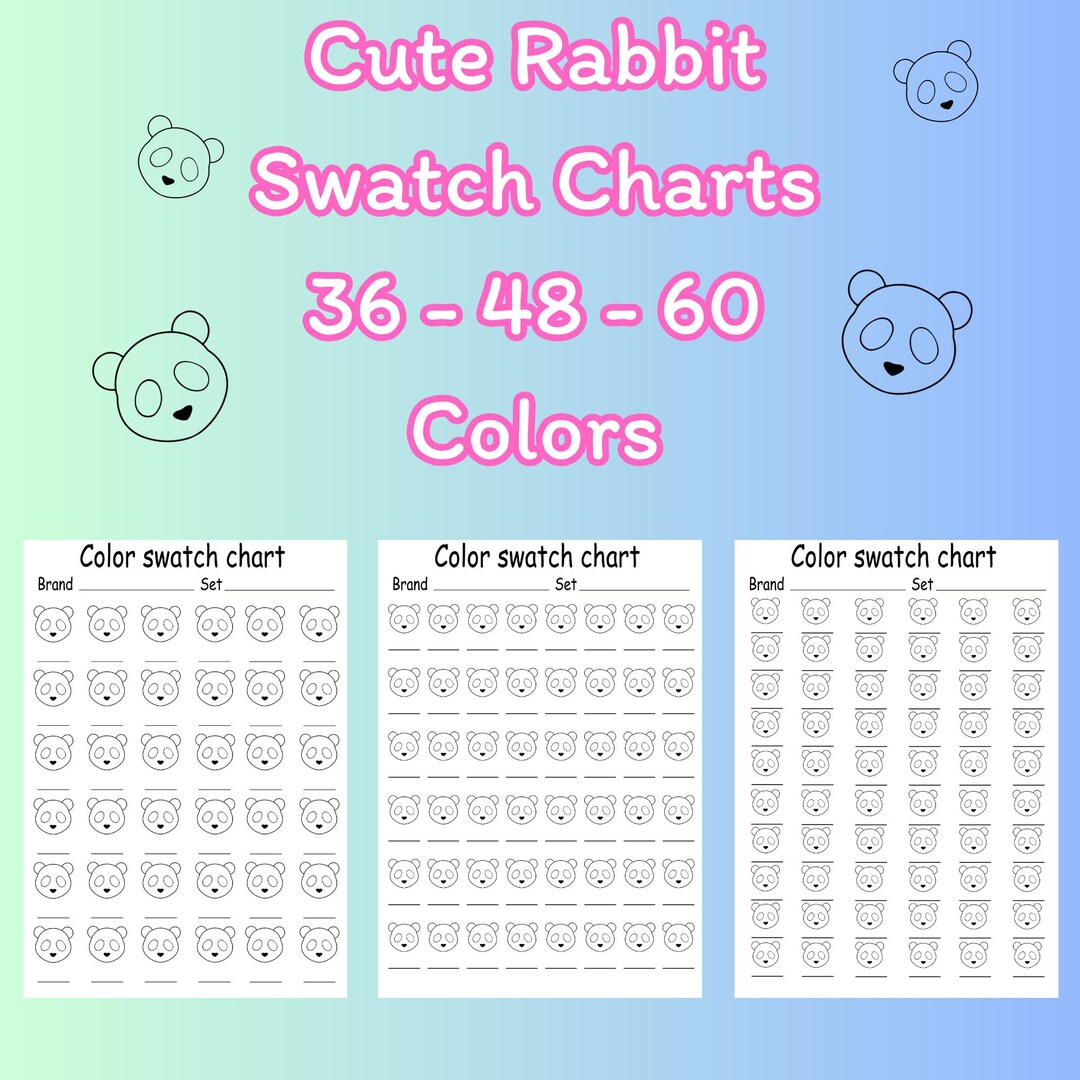 Printable Panda Coloring Swatch Chart & Color Sheet and Color Palette ...