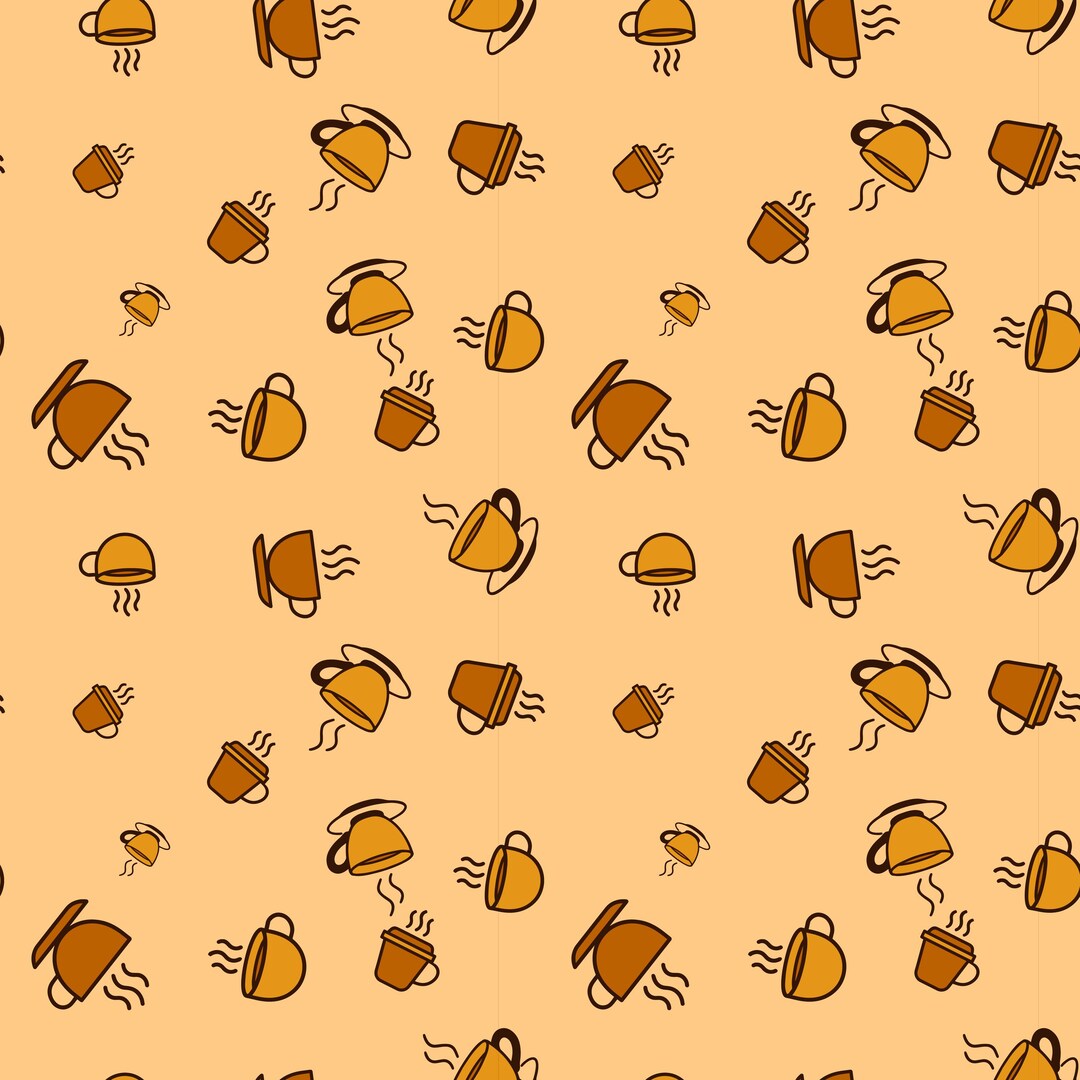 Delicious Coffee Cup Patterns Kitchen Background Design Warm Colors Top ...