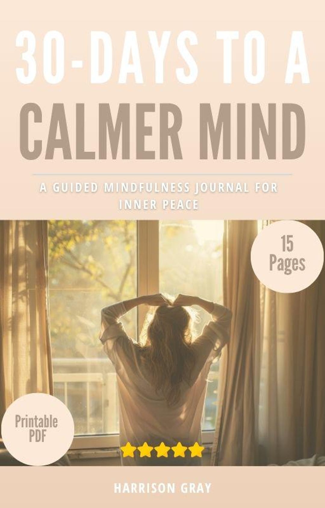 30-day Mindfulness Journal: Calmer Mind, Stress Relief (PDF, A4) - Etsy