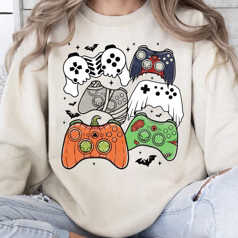 Halloween Game Controller PNG, Spooky Gamer Sublimation Design, Funny ...