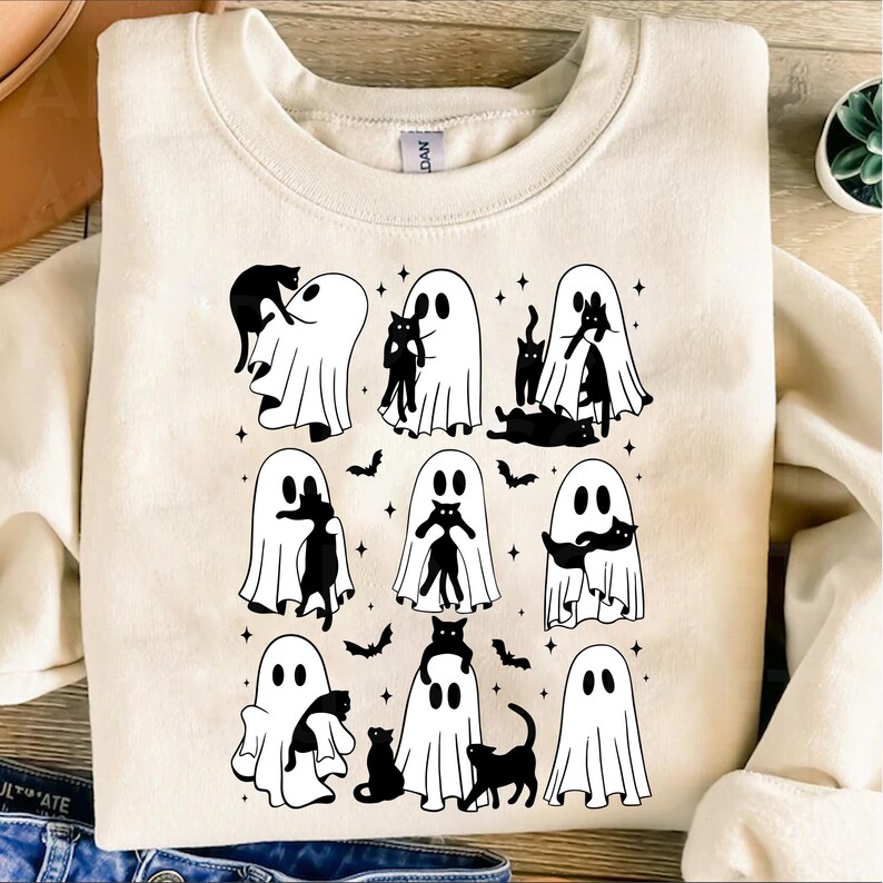 Cute Halloween Ghost Cat PNG, Funny Ghost Costume Clipart, Spooky ...