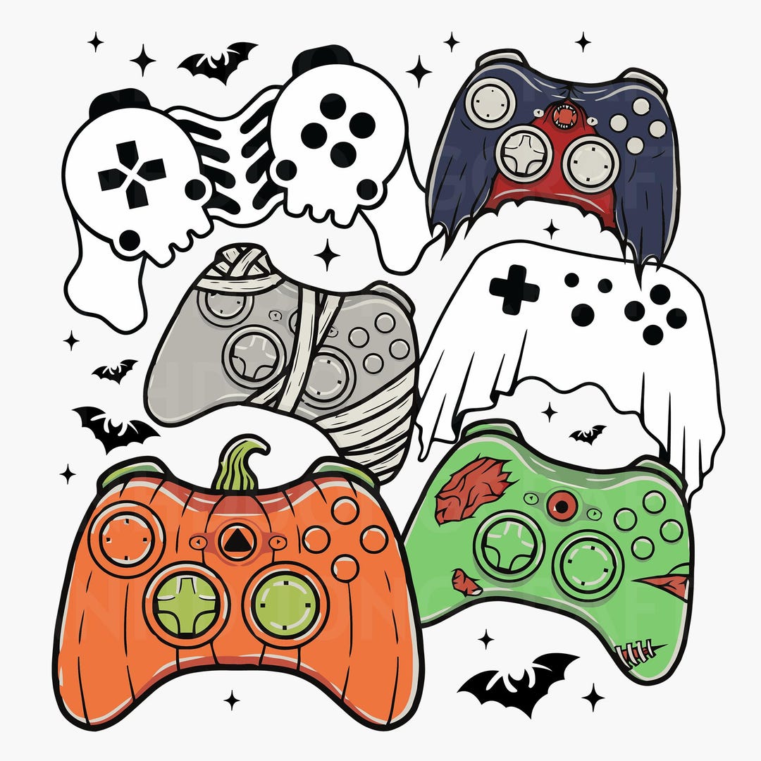 Halloween Game Controller PNG, Spooky Gamer Sublimation Design, Funny ...