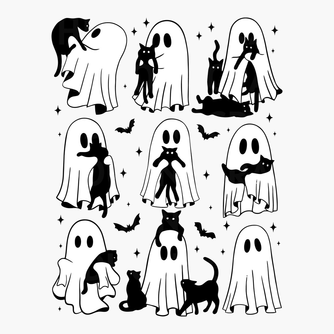 Cute Halloween Ghost Cat PNG, Funny Ghost Costume Clipart, Spooky ...