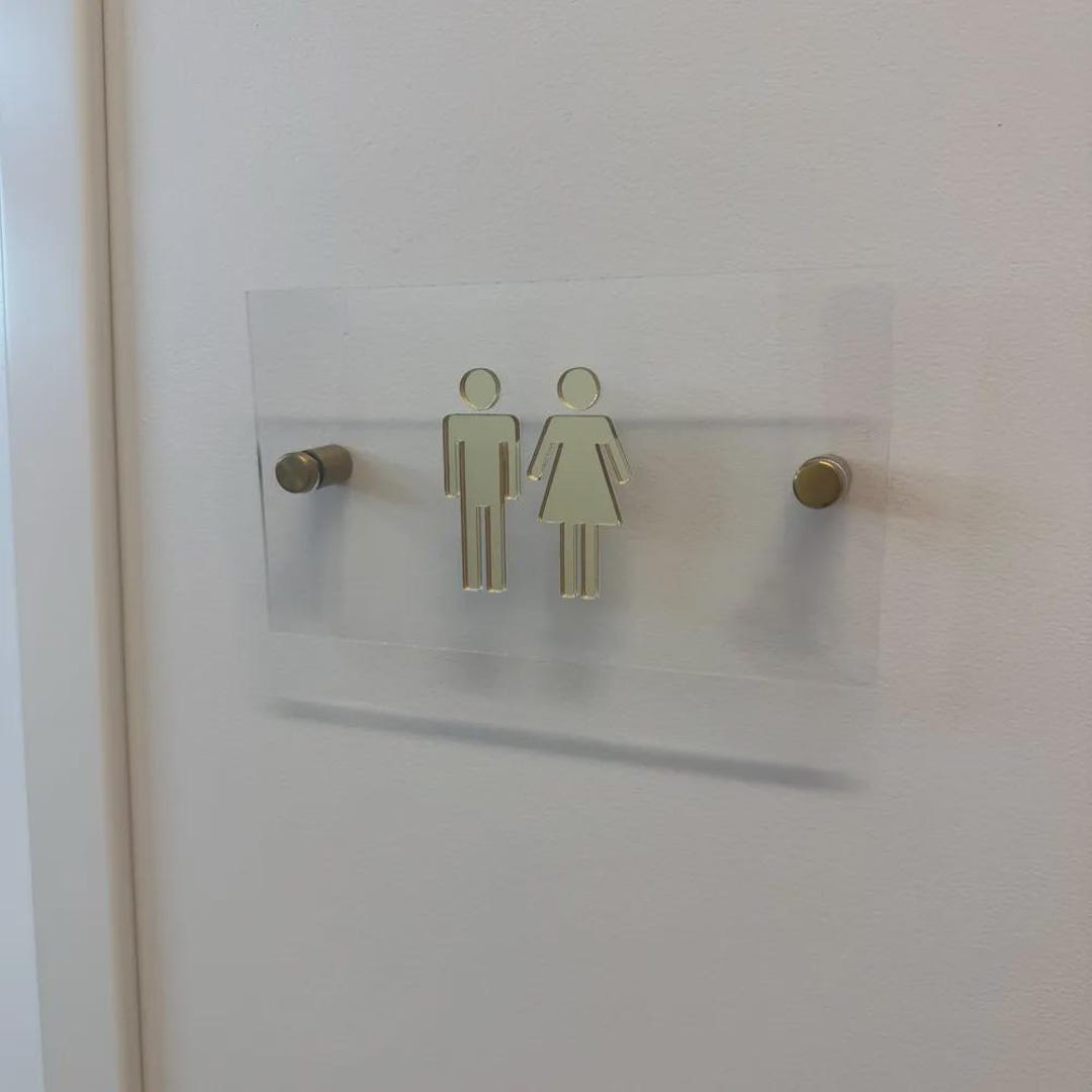 Modern Acrylic Restroom Door Sign for Office or Clinic, Staff Only Wall ...