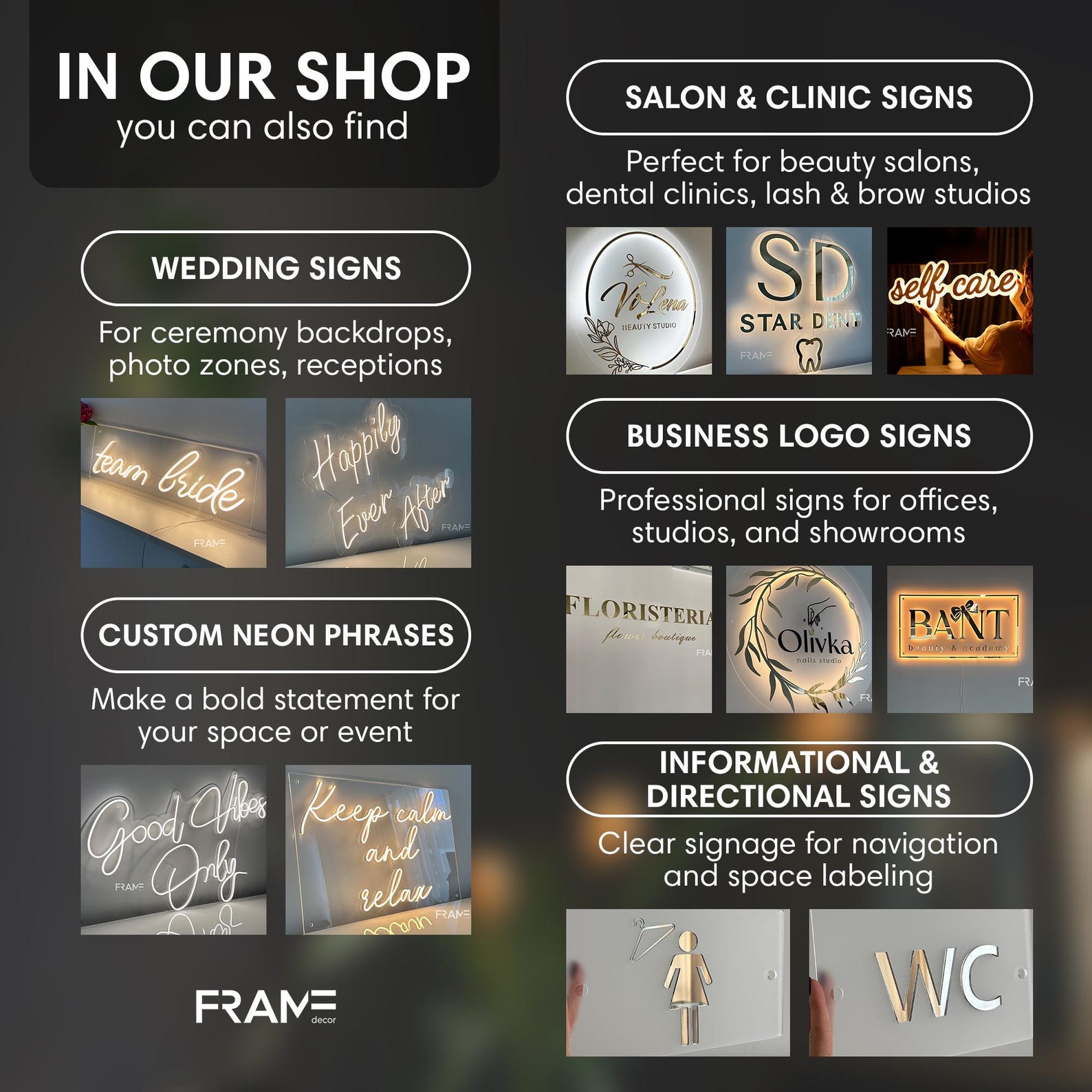 Backlit Acrylic Business Sign for Salon, Custom Wall Logo Lighted Sign ...