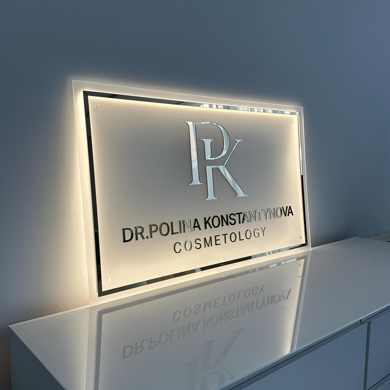 LED Acrylic Wall Sign With Backlit Logo for Salons and Studios - Etsy