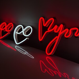 Neon Heart Wall Light, LED Infinity Heart Sign for Bedroom or Wedding ...