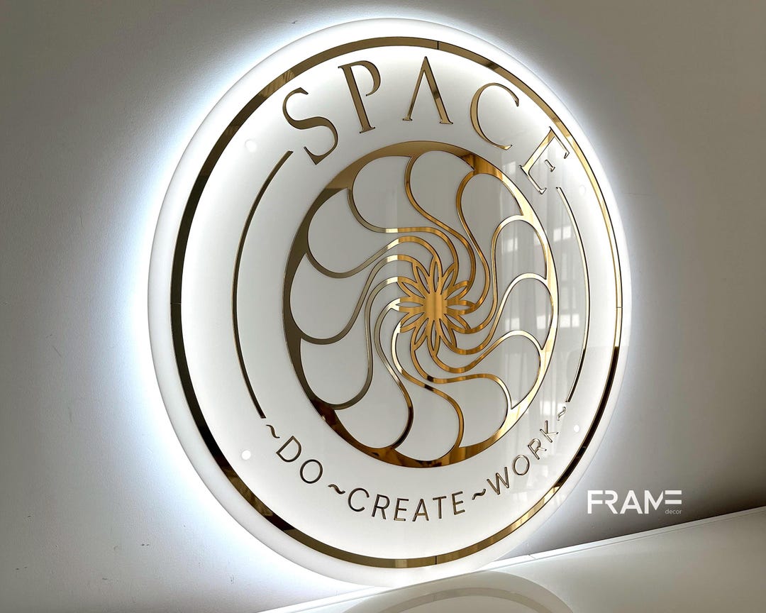Boutique Logo Sign With Backlight, Custom Business Decor for Office ...