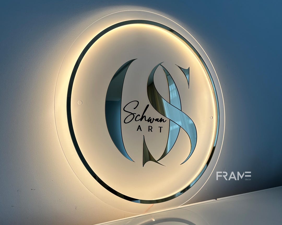 Custom Acrylic Logo Sign, Mirror Business Logo, 3D Backlit Sign for ...