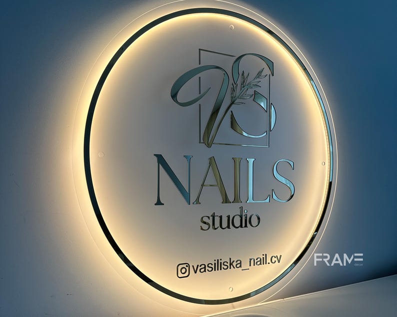 Backlit Company Logo, Custom Acrylic Logo Sign, Neon Business Sign, Custom Salon Signboard ...