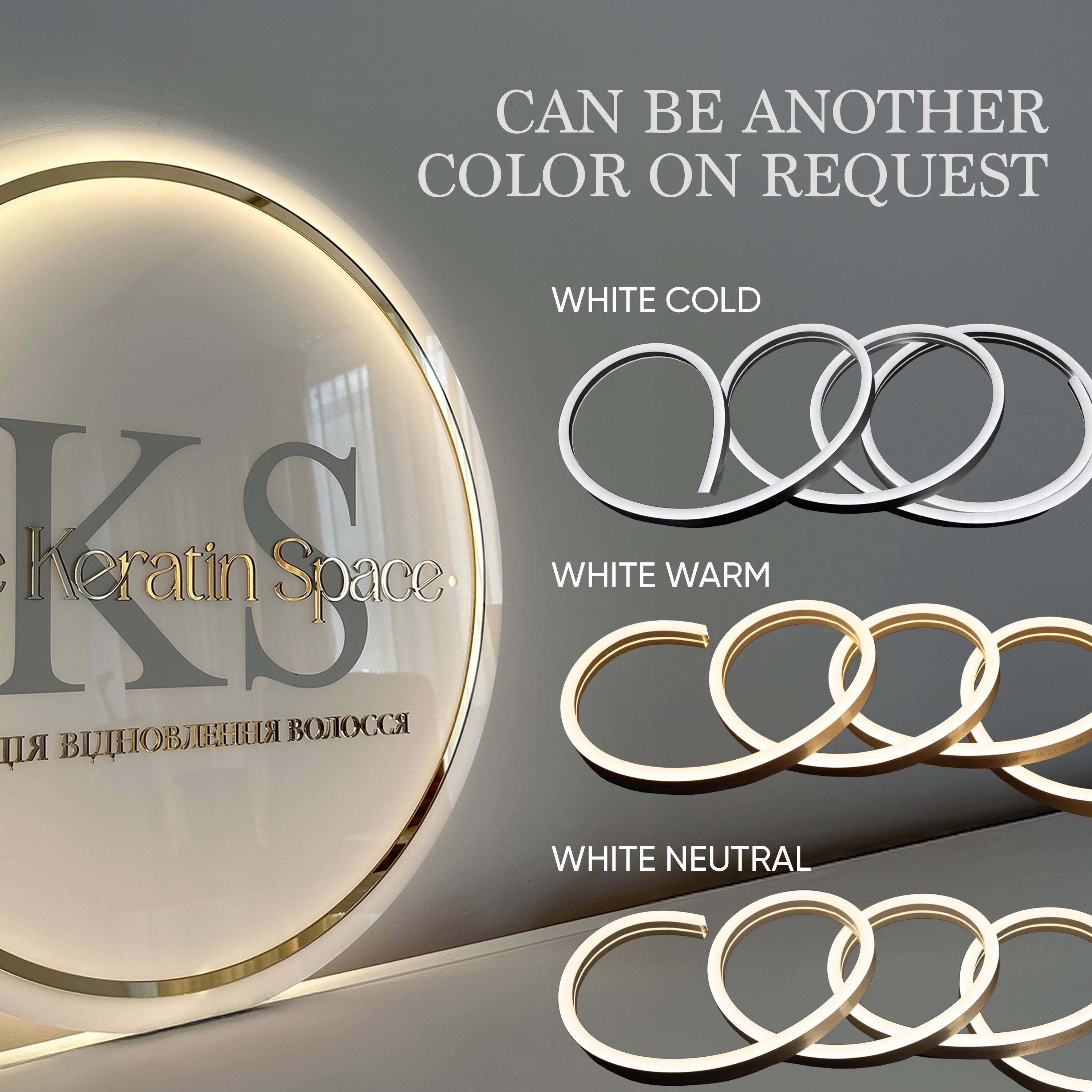 Custom Round Acrylic Logo Sign With Backlight, Personalized Wall Sign ...