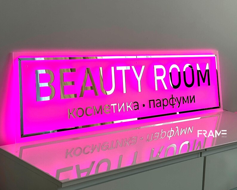 Glow up Your Salon Space, Custom LED Beauty Sign With Backlight ...