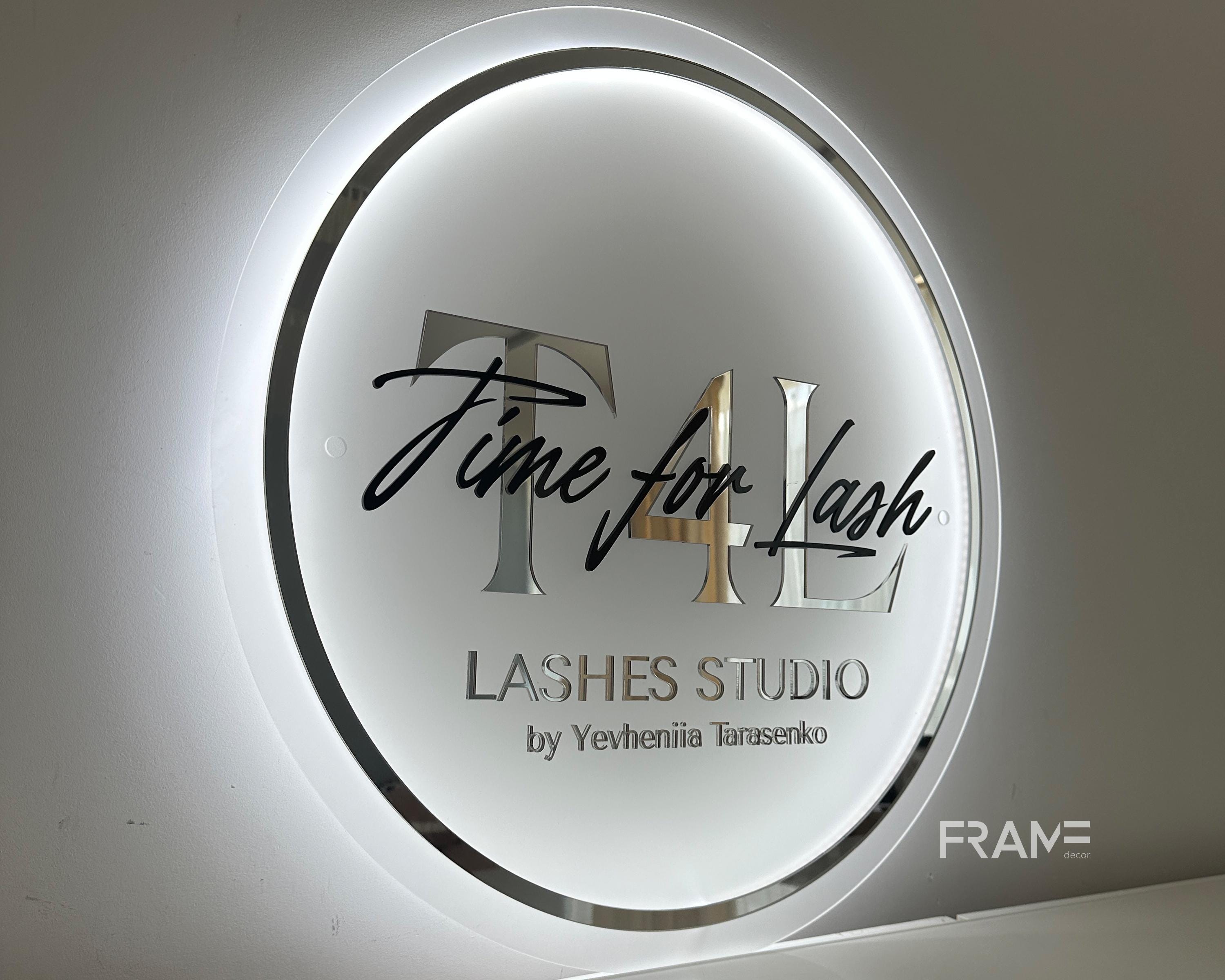 Custom Round Acrylic Logo Sign With Backlight, Personalized Wall Sign ...