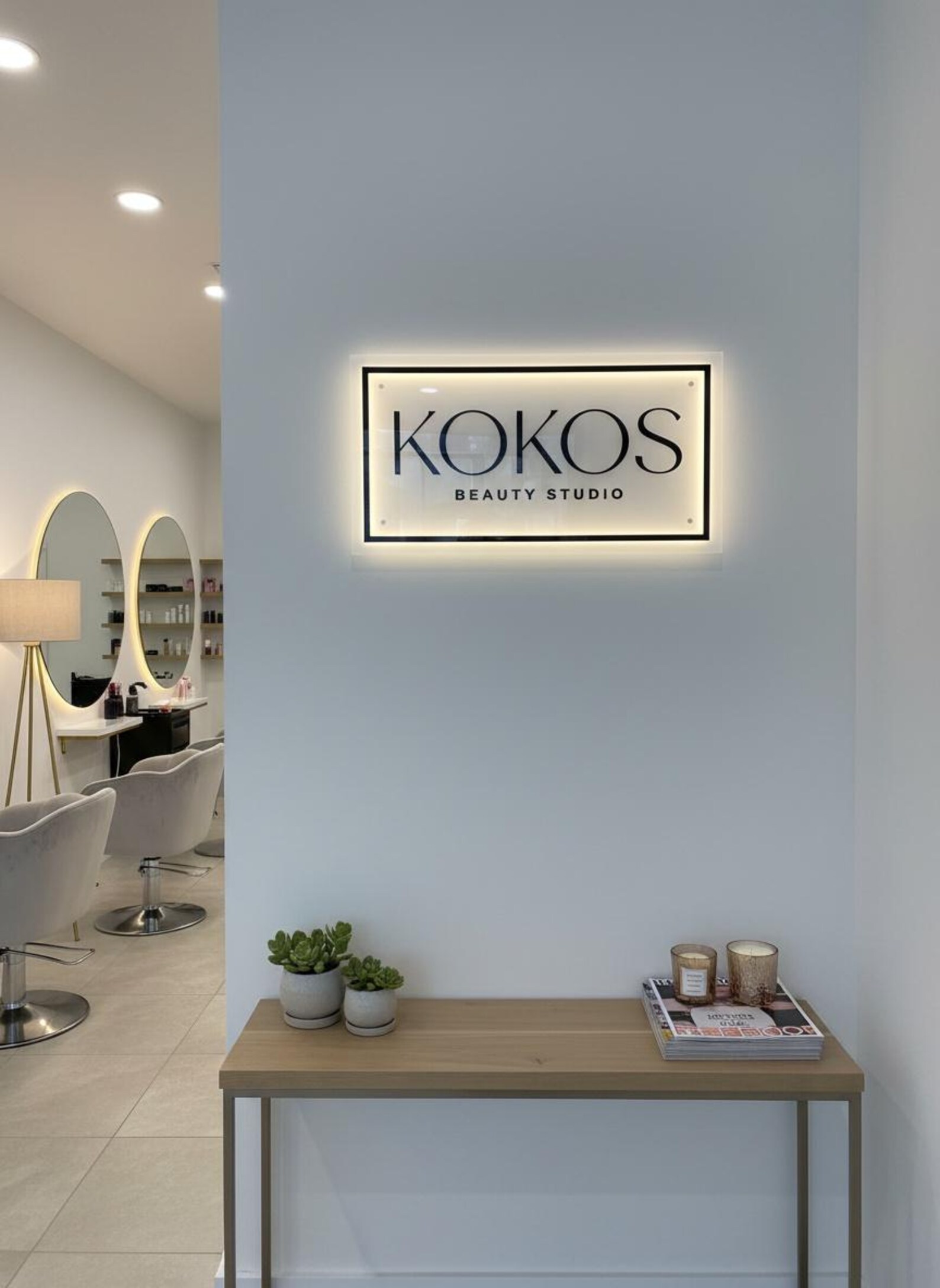 LED Acrylic Wall Sign With Backlit Logo for Salons and Studios - Etsy