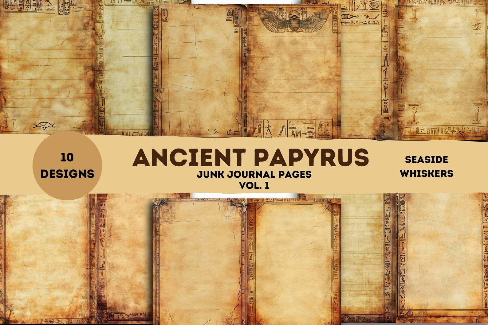 Ancient Papyrus Vol.1 Junk Journal Pages – Vintage Egyptian Paper, Aged ...