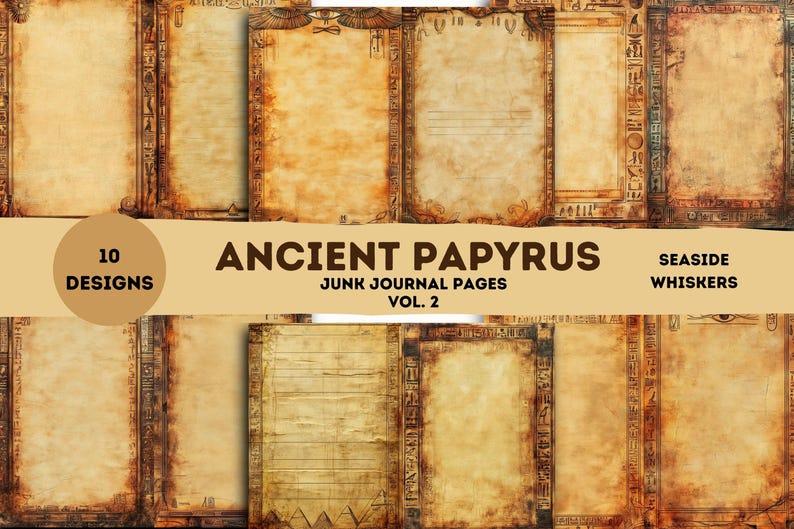Ancient Papyrus Vol.2 Junk Journal Kit – Printable Aged Egyptian Pages ...